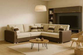 Rozkládací rohová sedačka NADO 230x230 univerzální světle šedá / tmavě šedá