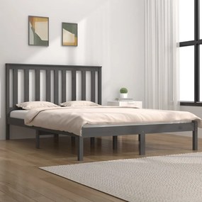Rám postele šedý masivní borovice 200 x 200 cm,  3103865