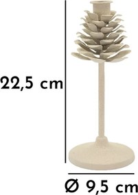Kovový svícen Pigna 22 cm krémový