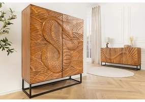 Massive home | Vysoká komoda Snake hnědá 120cm mangové dřevo