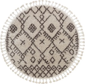 Kusový koberec Berber Tanger B5940 cream and brown kruh, 160x160 (priemer) kruh, hnedá, obývacia izba, Dywany Łuszczów