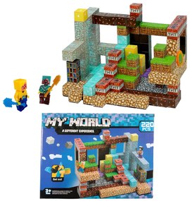Toybit Velká magnetická stavebnice Minecraft Iron Diamond Gold TNT 220ks