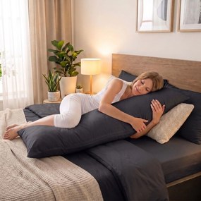 Kvalitex Bavlněný povlak na relaxační polštář černý 45x120cm