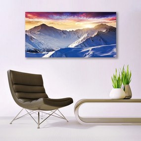 akrylový obraz Hory Sníh Krajina 120x60 cm
