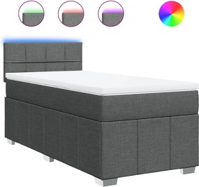 Box spring postel s matrací tmavě šedá 80 x 200 cm textil 3289196