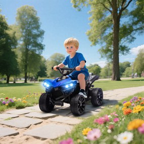 AIYAPLAY Dětská čtyřkolka elektrická 6V, dětská čtyřkolka s funkcí vpřed-zpět, hudbou, LED světlomety, modrá