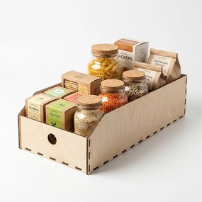 usporadejto.cz Úložný box, dřevěný 20x50x12cm - do spíže i do skříně VASKY20