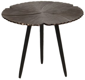 Hnědý odkládací stolek s vějířovitým dekorem Coquilles – Ø 40*31 cm