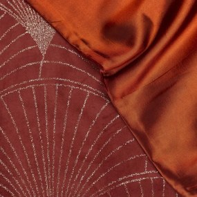 Sametový středový ubrus s lesklým potiskem v cihlové barvě Šířka: 35 cm | Délka: 180 cm