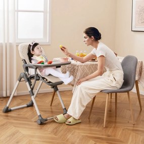Costway Vysoká stolička baby skládací dětská vysoká stolička s funkcí polohování
