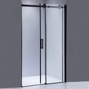 BPS-koupelny Posuvné sprchové dveře HYD-PD03B 100 černé/transparent pro instalaci do niky + vanička HYD-OSV-ST03A 100x80 bílá