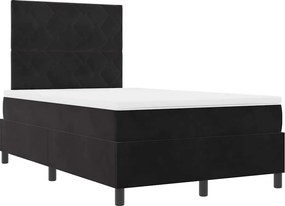 Postel s boxspringem s čelo Černý 120 x 190 cm samet 3339886