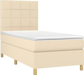 Box spring postel s matrací krémová 100 x 200 cm textil 3142318