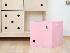 Benlemi Dřevěný úložný box DICE s čísly ve stylu hrací kostky Zvolte barvu: Růžová, Zvolte variantu: Dvojka