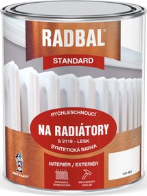 RADBAL Syntetická barva na radiátory STANDARD S 2119 lesklá 1000 bílá 600 ml