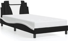 Rám postele Viana bez matrace černý a bílý 100 x 200 cm umělá kůže 3208080