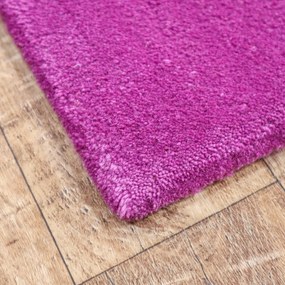 Asra, Ručně všívaný kusový koberec Asra wool lila, 80x150, růžová, ložnice