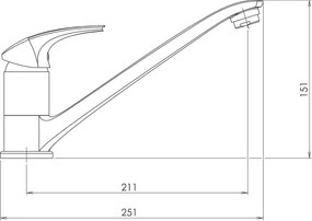 Novaservis dřezová stojánková baterie Metalia ECO+ chrom 57091,0E