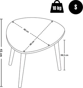 Sada 2 konferenčních stolků BINI v různých velikostech, černá