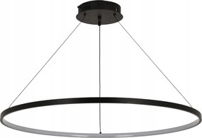 stropní svítidlo Led Závěsný Lustr Ring 80 cm Dálkový Ovladač Černá Loft moderní