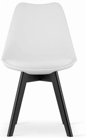 Set štyroch jedálenských stoličiek MARK - biele (čierne nohy) 4ks