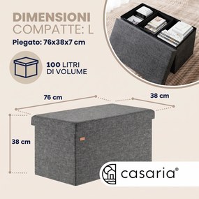 Casaria Skládací lavice 80×40×40 cm – tmavě šedá, MDF