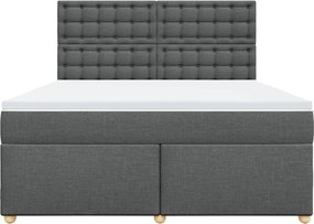 Box spring postel s matrací tmavě šedá 180x200 cm textil 3293674