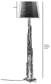 Designová stojanová lampa Naime 165 cm hnědá / černá