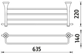 Nimco Police na ručníky s hrazdou, 64 cm. LA 19063-65