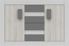 IDZ Komoda HELIOS 2D4S 27, 145 cm Dub Kathult/Bílá