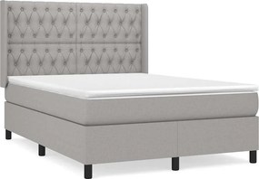 Box spring postel s matrací světle šedá 140 x 200 cm textil 3131673