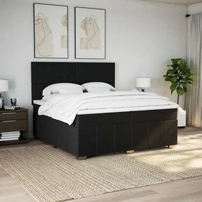 Box spring postel s matrací černá 200x200 cm textil 3294070
