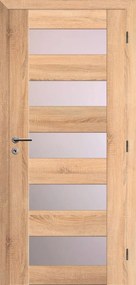 Solodoor Interiérové dveře rámové, 60 P, 650 × 1985 mm, fólie, pravé, dub Mystic, prosklené
