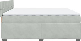 Box spring postel s matrací světle šedá 200x200 cm samet 3288702