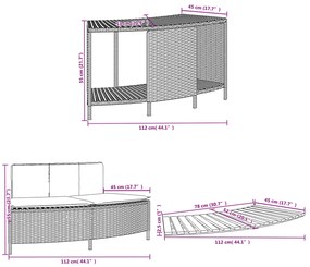 vidaXL Obruba k vířivce šedá polyratan a masivní akáciové dřevo