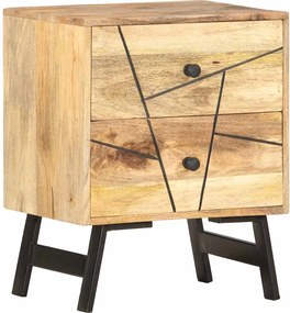 Noční stolek 40 x 30 x 50 cm masivní mangovníkové dřevo 285875