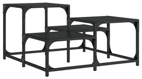 Konferenční stolek černý 68 x 68 x 40 cm kompozitní dřevo - Default Title