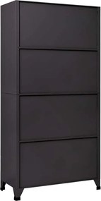 Uzamykatelná skříň antracitová a červená 90 x 45 x 180 cm ocel 339801