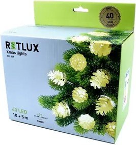 RETLUX RXL 369 řetěz šiška 40LED 3000K - teplá bílá10+5m