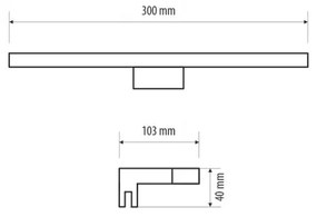 LED Koupelnové osvětlení zrcadla MIRROR LED/8W/230V 30 cm IP44 černá