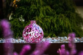 Skleněná olejová lampa SCUTI – Rubínově červená