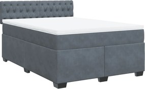 Box spring postel s matrací tmavě šedá 160x200 cm samet 3288661