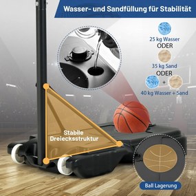 Costway Basketbalový stojan 90/158-210 cm výškově nastavitelný – modrý