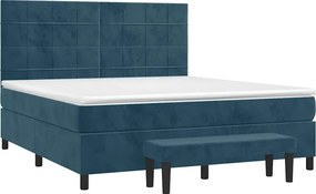 Box spring postel s matrací tmavě modrá 160x200 cm samet 3137855