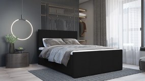 SFAB Kontinentální čalouněná postel MILANO (180x200 cm) Barva látky: Černá (Lincoln 100)