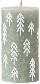 Bolsius adventní a vánoční svíčka rustic s potiskem Válec 68x130mm Fresh Olive