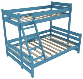 Vomaks Patrová postel s rozšířeným spodním lůžkem PPS 004 Rozměr: 90/120 x 200 cm, Barva: barva modrá