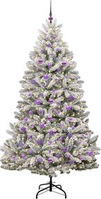 Umělý vánoční stromeček 210 cm 300 LED Teplá bílá PVC a ocel 3395763