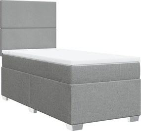 Box spring postel s matrací světle šedá 90x190 cm textil 3292636