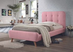 Signal Čalouněná postel TIFFANY 90 x 200 cm barva růžová / dub